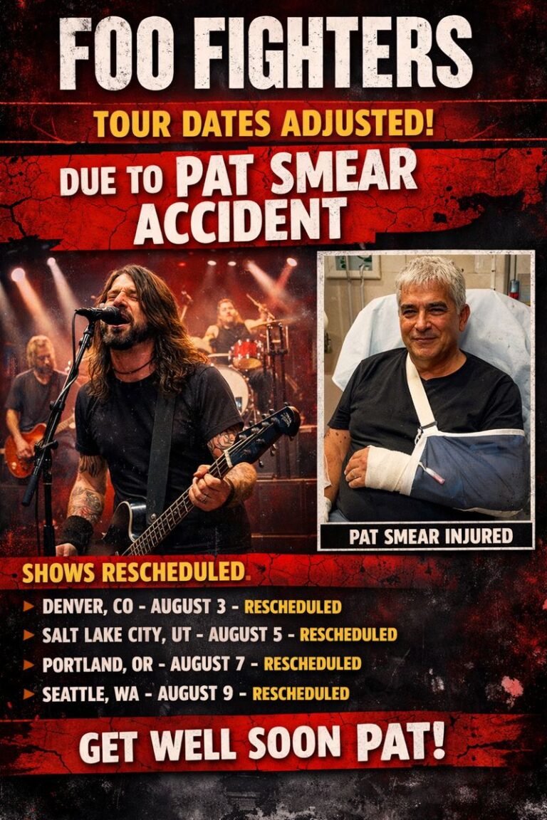 Foo fighters rock band adjusted Tour dates due to a members...